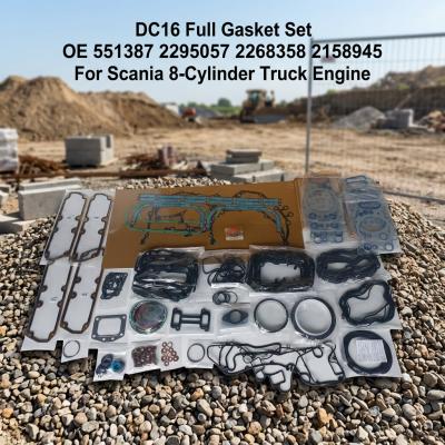 China DC16 8-Cylinder Diesel Engine Full Gasket Kit OE 551387 2295057 2268358 2158945 Truck Overhaul Replacement Gasket Set for sale