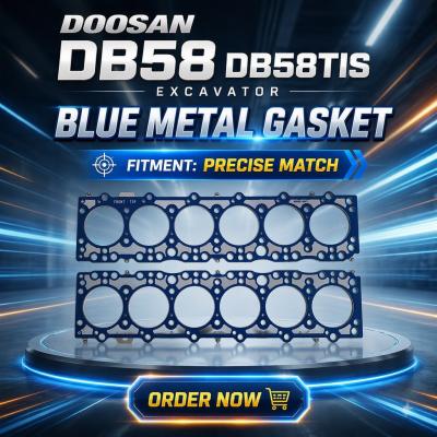 China Doosan DB58 DB58TIS Diesel Engine Blue Metal Cylinder Head Gasket 40060300071 400603-00071 for Excavator Overhaul for sale