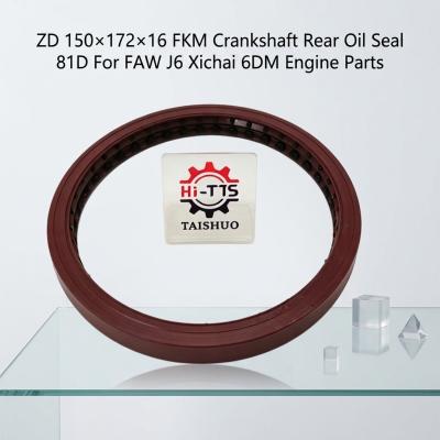 China ZD 150×172×16 FKM Fluorine Rubber High Temperature Double Spring Crankshaft Rear Oil Seal OE 1005080-81D For FAW J6 J7 Diesel Engine for sale