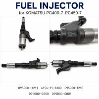 China Fuel Injector 6156‑11‑3300 095000‑1211 For Komatsu 6D125‑3 Engine Excavator PC400‑7 Construction Machinery Spare Parts for sale