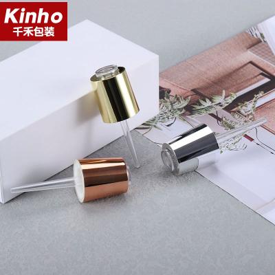 China Rose Gold Essential Oil Dropper Cap Subuliform  Conical Flask Serum Glass Bottle 20mm Cosmetic Plastic ABS UV Coating for sale
