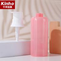 China 32MM 350ML 750ML Round Shouder Empty Lotion Containers 4cc Pump Cylindrical 500ml Pet Spray Bottle Shampoo Body Wash for sale