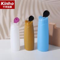 China Oblate Cosmetic Lotion Bottle 400ML 200ML 250ML 750ML HDPE Lotion Conditioner Cream Shower Gel for sale