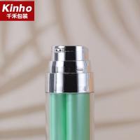 China Round 50ml Airless Bottle Double Chamber 30ml Makeup Pump Double Wall Two Sided 2 In 1 for sale