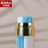China Round 50ml Airless Bottle Double Chamber 30ml Makeup Pump Double Wall Two Sided 2 In 1 for sale