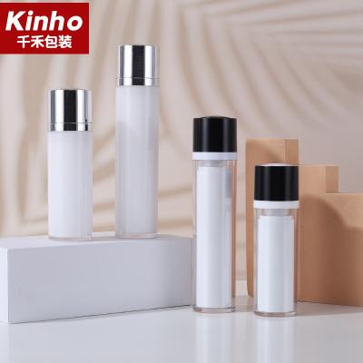 China Rotate Cosmetic Airless Bottle 15-50ml Lotion Spray Bottle ABS Round Double Wall for sale