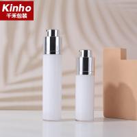 China Rotate Cosmetic Airless Bottle 15-50ml Lotion Spray Bottle ABS Round Double Wall for sale