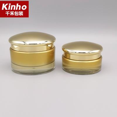 China 15-50g Cosmetic Cream Jar Glass Mushroom Round Cap Double Wall for sale
