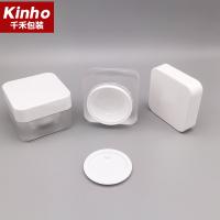 China 5g 15g Acrylic Cream Jar 30g 50g Cosmetic Square Cap Round Edge Double Wall for sale