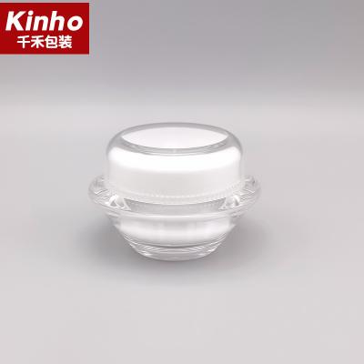 China 15g 30g Empty Face Cream Containers 50g PMMA Lotion Jars Flying Saucer Shape Double Wall With Lid for sale