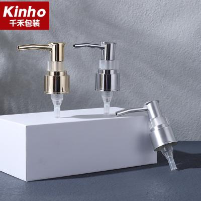 China 24/410 28/410 Bathroom Soap Pump Plastic Matt Shiny UV Coating Silver Lotion Dispenser for sale