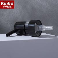 China 28/400 Bathroom Soap Pump PP Ribbed Black Glass Soap Dispenser for sale