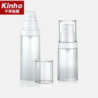 China PP Cosmetic Airless Bottle 15-50ml Foundation Pump AS Cap Screw Skincare Cream Serum for sale