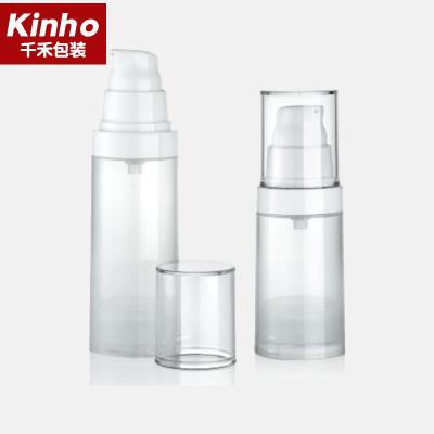 China PP Cosmetic Airless Bottle 15-50ml Foundation Pump AS Cap Screw Skincare Cream Serum for sale