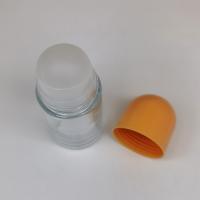 China Empty Clear Deodorant Stick Container Thick Glass Roller Ball Essential Oil Bottle 50ml for sale