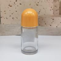 China Empty Clear Deodorant Stick Container Thick Glass Roller Ball Essential Oil Bottle 50ml for sale