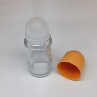 China Empty Clear Deodorant Stick Container Thick Glass Roller Ball Essential Oil Bottle 50ml for sale