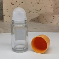China Empty Clear Deodorant Stick Container Thick Glass Roller Ball Essential Oil Bottle 50ml for sale