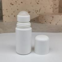 China Flat Top Lid 50ml PE Plastic Roll On Bottle For Deodorant Essential Oil for sale