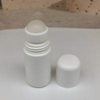 China Flat Top Lid 50ml PE Plastic Roll On Bottle For Deodorant Essential Oil for sale