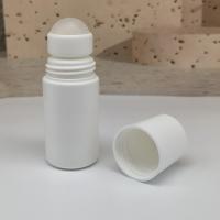 China Flat Top Lid 50ml PE Plastic Roll On Bottle For Deodorant Essential Oil for sale