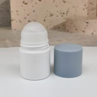 China White PP Plastic Deodorant Stick Container 50ml Flat Top Lid Roll On Bottle for sale