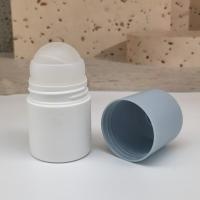 China White PP Plastic Deodorant Stick Container 50ml Flat Top Lid Roll On Bottle for sale