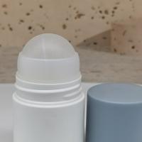 China White PP Plastic Deodorant Stick Container 50ml Flat Top Lid Roll On Bottle for sale