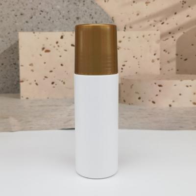 China 90ml Essential Oil Roll On Bottle Deodorant PE Plastic Bottle Roller Ball With Flat Top Lid for sale