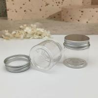 China 1oz 30g 30ml Round Transparent PET Plastic Cosmetic Jar With Aluminum Screw Cap for sale