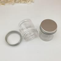 China 1oz 30g 30ml Round Transparent PET Plastic Cosmetic Jar With Aluminum Screw Cap for sale