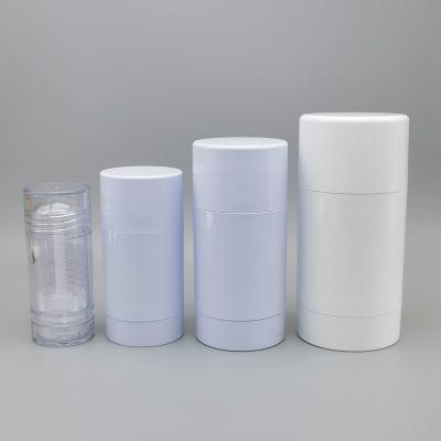 China Plastic AS Cylindrical Round Twist Up Deodorant Stick Tube For Sunscreen Body Lip Balm for sale