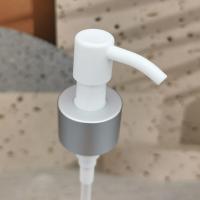 China 24/410 Plastic Cosmetic Lotion Oil Pump Silver Aluminum Closure Metal Shell With Clip for sale