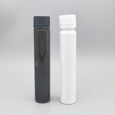 China Oral Liquid Amber PET Bottles With Security Caps Collagen PET Tablet Pills Bottle 10ml 15ml 20m for sale