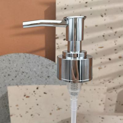 China ABS 1cc Chrome Plating Hand Pump Silver Liquid Soap Shampoo Dispenser Pump With Cilp for sale