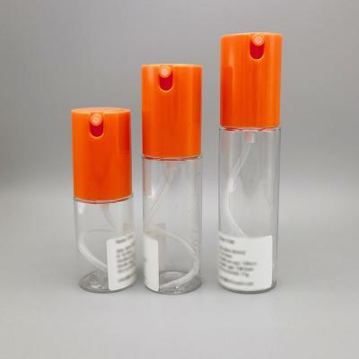 China 30ml 50ml 60ml Cosmetic Plastic ABS Sprayer Pump PET Bottle With U Shape Toner Sunblock Setting Spray for sale