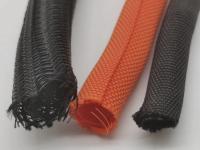 China Fireproofing, Abrasion Resistance Polyester Monofilament Self Extinguishing Heat Shrinkable Braided Sleeve for sale