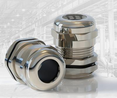 China M12X1.5(3-6.5) Waterproof Nickel plated brass Cable Gland IP68 Cable Connector for sale