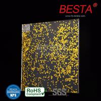 China Shiny Cast Gold Glitter Acrylic Sheet 2-120mm Thickness with 93% Light Transmittance for Signage and Crafts for sale