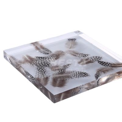 China Special Effects Feather Material Cast Acrylic Sheets 15-60mm Thickness with 93% Light Transmittance for sale