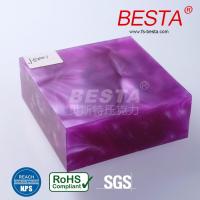 China Marble Effect Acrylic Solid Surface Sheet 25-60mm Thickness for Kitchen Cabinets with 93% Light Transmittance for sale