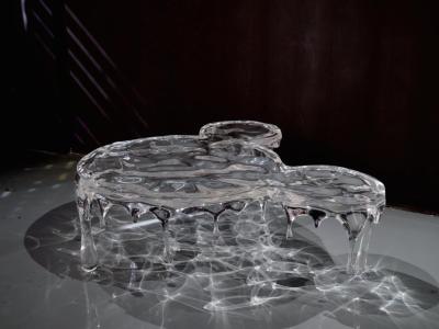 China Custom Acrylic Stool with 3D Effects - 300 lbs Capacity PMMA Material for Art Exhibitions and Modern Interiors for sale