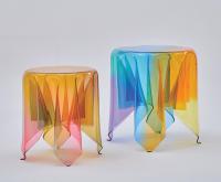 China Handmade Acrylic Stool Sculpture - 300 lbs Capacity Clear Dining Chair with SGS Certification for sale