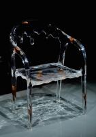 China Clear Acrylic Dining Chair with 300 Lbs Weight Capacity - Modern PMMA Furniture No Assembly Required for sale