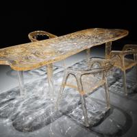 China BESTA Acrylic Dining Chair with 300 lbs Capacity - Modern Clear PMMA Furniture for Indoor Use for sale