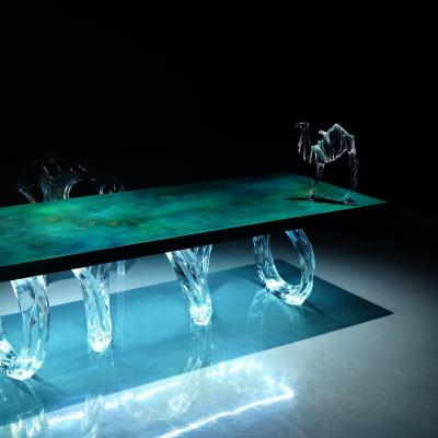 China Modern Acrylic Dining Chair Table - Clear Multi-functional Furniture with High Durability and No Assembly Required for sale
