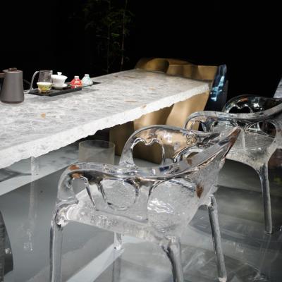 China Modern Acrylic Furniture - Clear PMMA Dining Chair with Custom Color Options | 5-25 Day Delivery | No Assembly Required for sale
