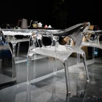China Modern Acrylic Furniture - Clear PMMA Dining Chair with Custom Color Options | 5-25 Day Delivery | No Assembly Required for sale