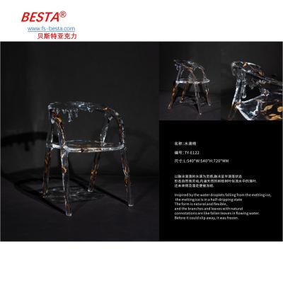 China Clear Acrylic Round Table and Stool Set Modern Indoor Furniture 60cm Diameter for sale