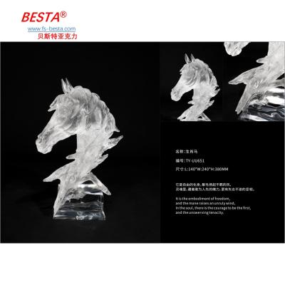 China Medium Clear Acrylic Art Sculptures - Handcrafted PMMA Abstract Figurines with Smooth Finish for Tabletop Display for sale